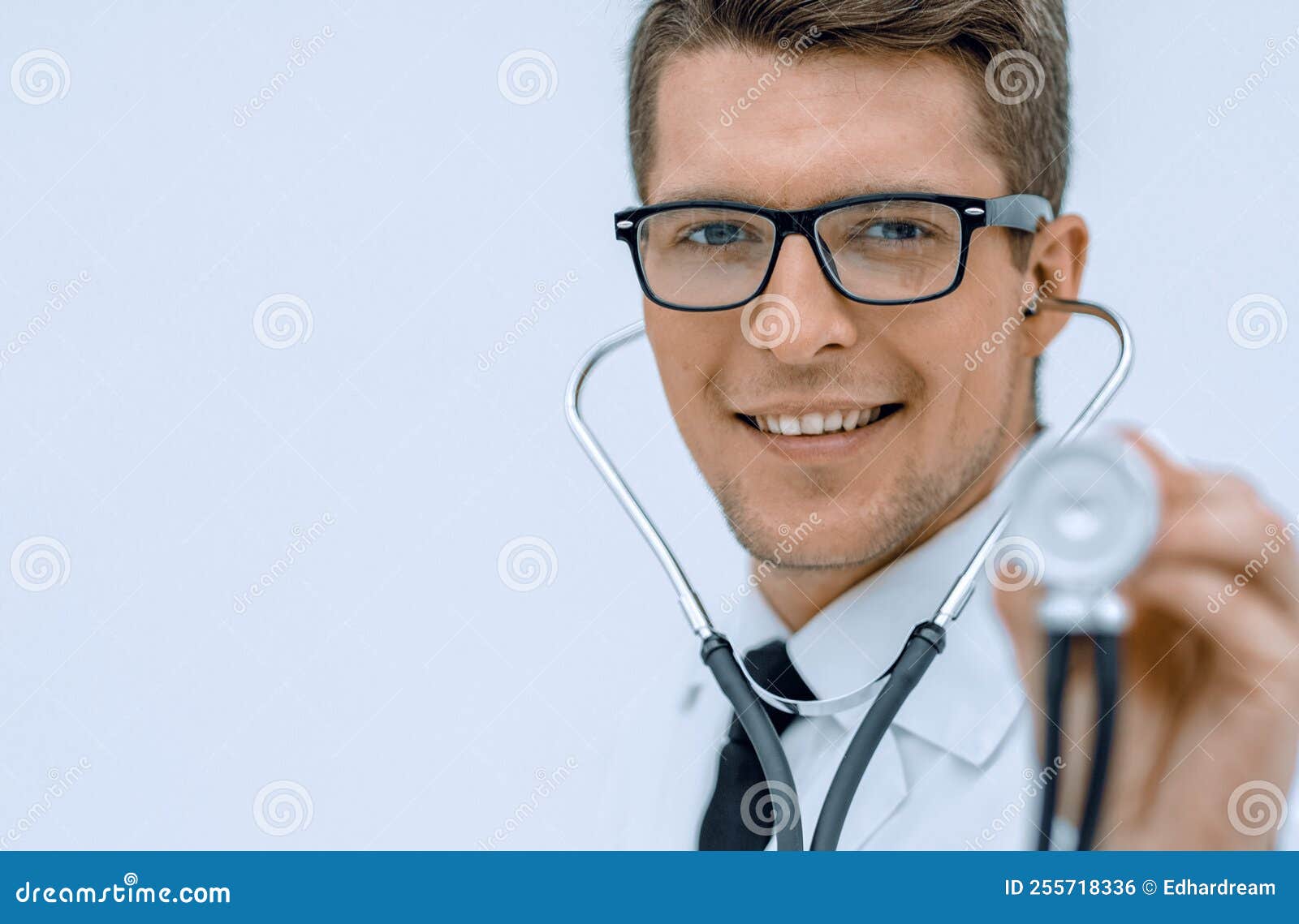 Close Up.a Confident Therapist with a Stethoscope Stock Photo - Image ...