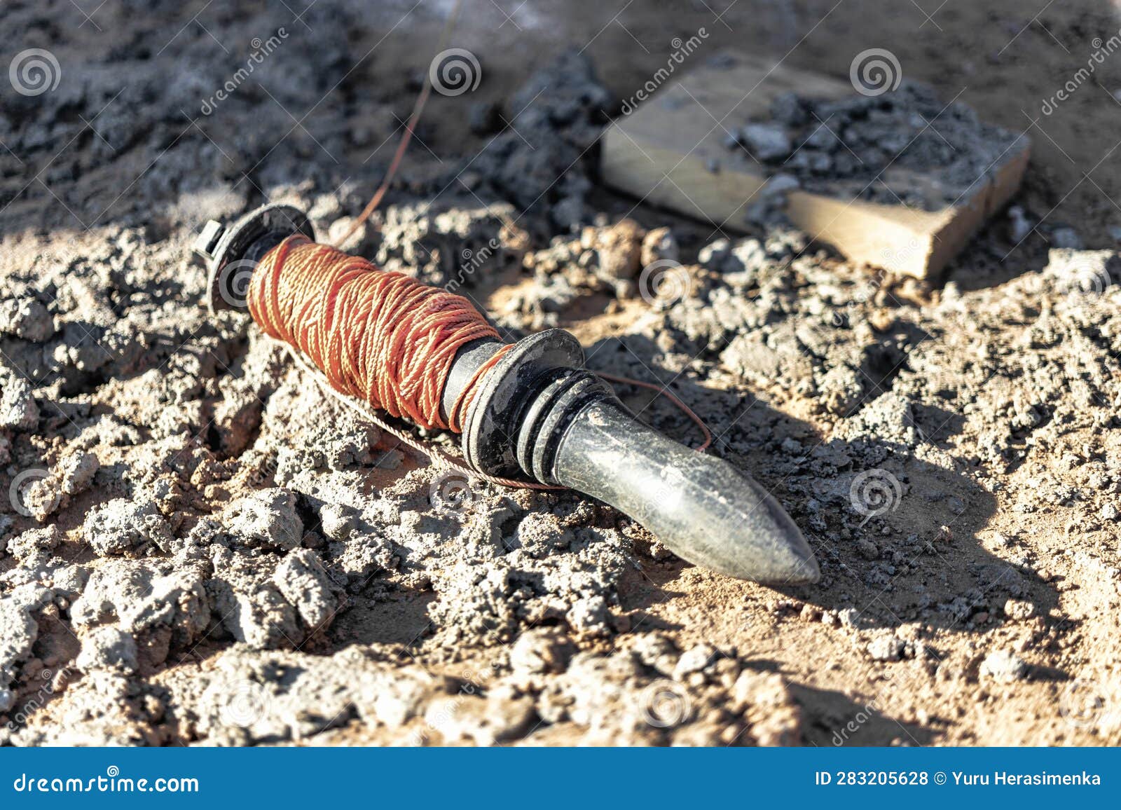 Close-up of Construction Cord for Marking and Precise Alignment at a ...
