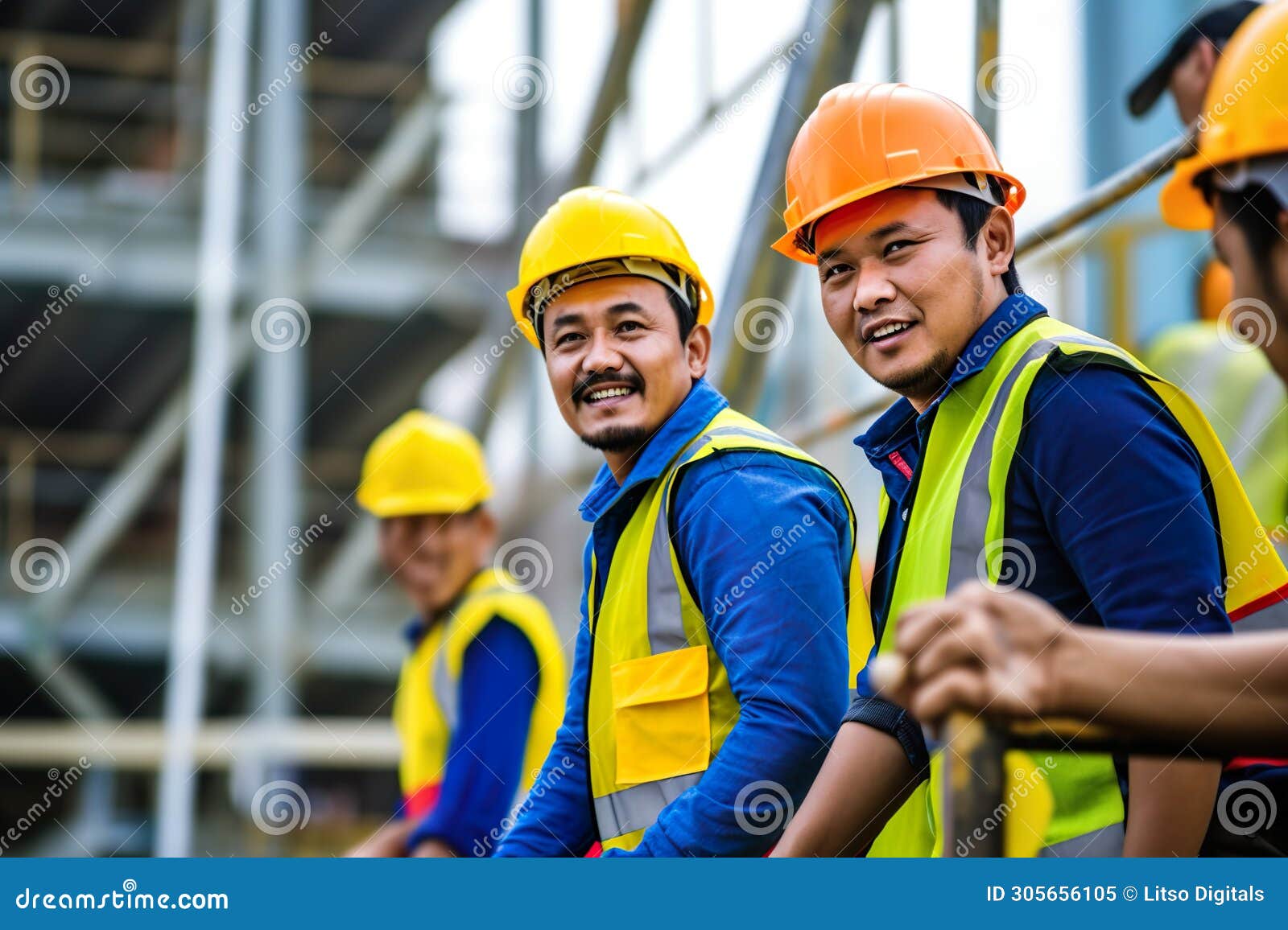 Close Up of Construction Worker on the Site Generative Ai Stock ...