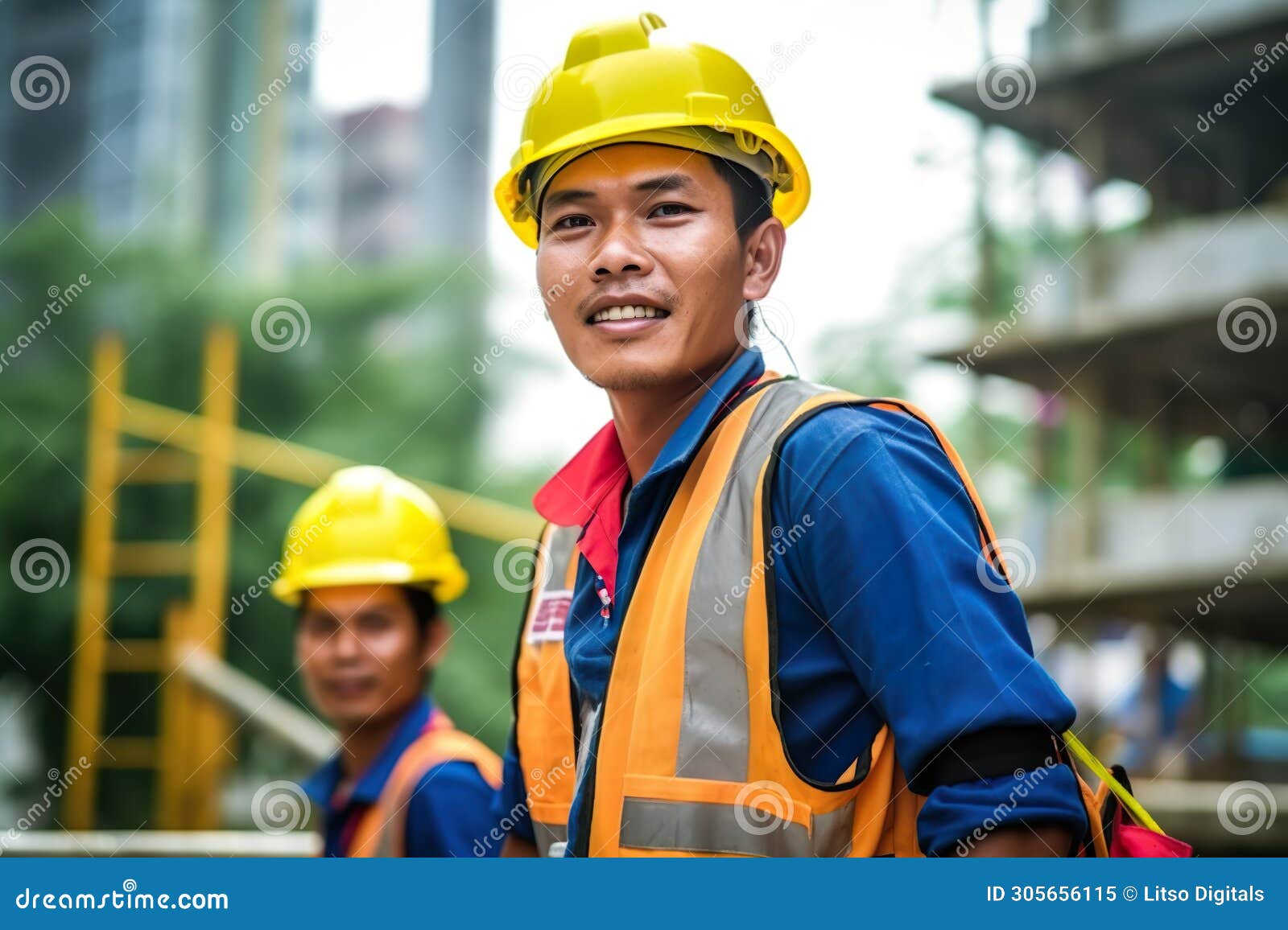 Close Up of Construction Worker on the Site Generative Ai Stock ...