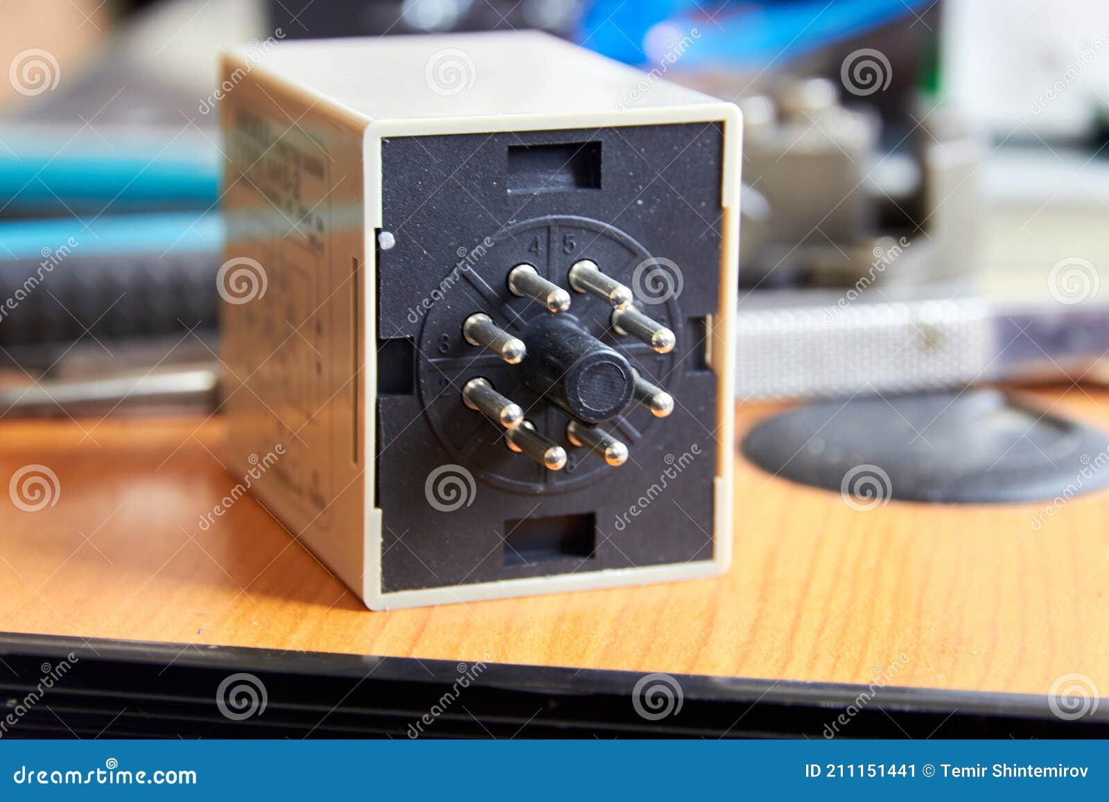 Close-up of Contacts of Electrical Analog Timer for Control Cabinet ...
