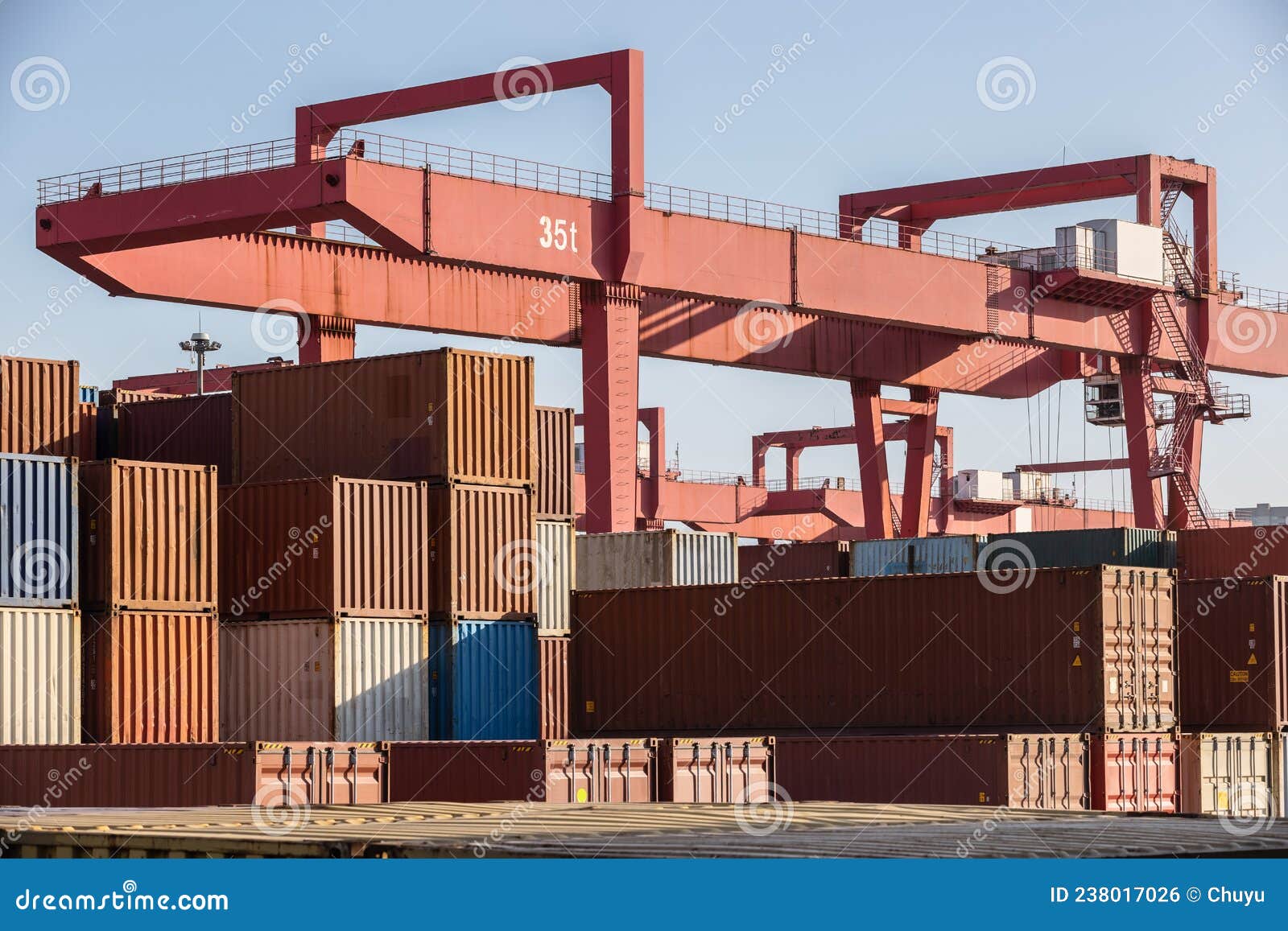 Close-up of the Containers Yard Stock Photo - Image of international ...