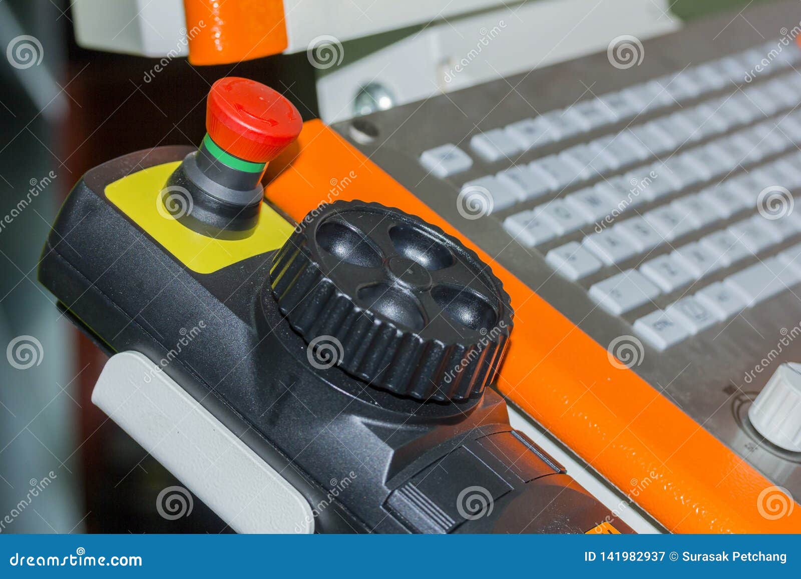 Close Up Control Panel of Cnc Machining Center at Workshop Stock Image ...