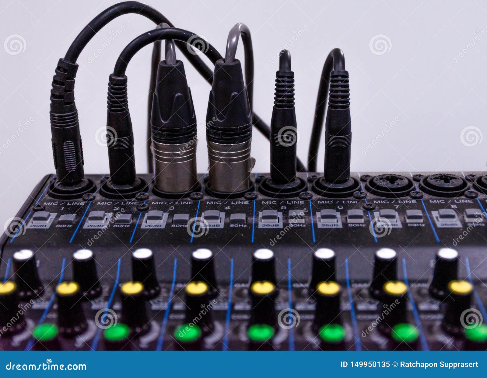 Close Up Control Panel Mixer Audio Stock Image - Image of ...
