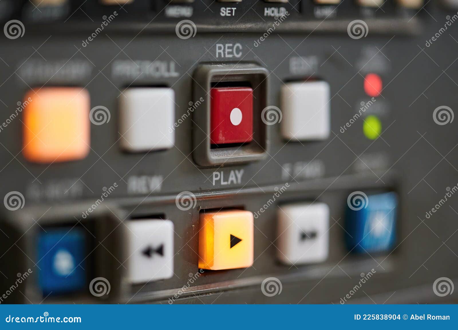 Close Up of the Control Panel of an Old Broadcast Tape Recorder Stock ...