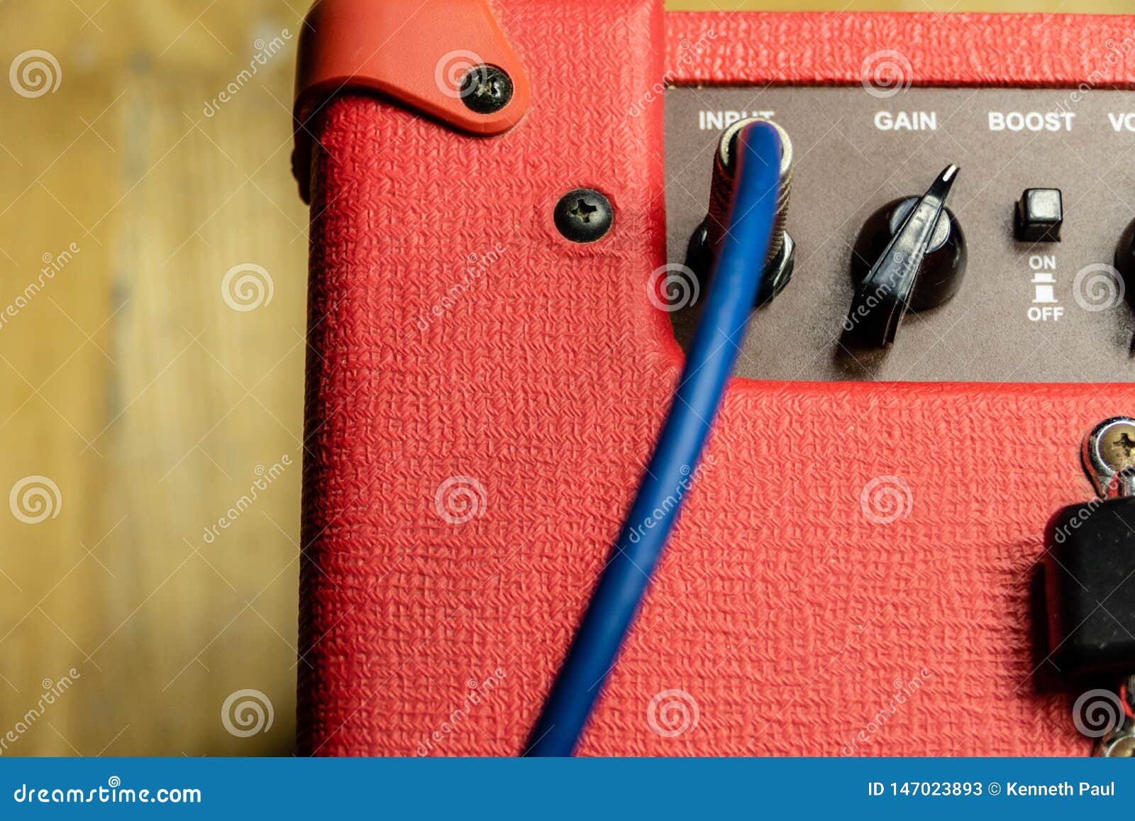 Control Panel of Red Electric Guitar Amplifier Stock Image - Image of ...