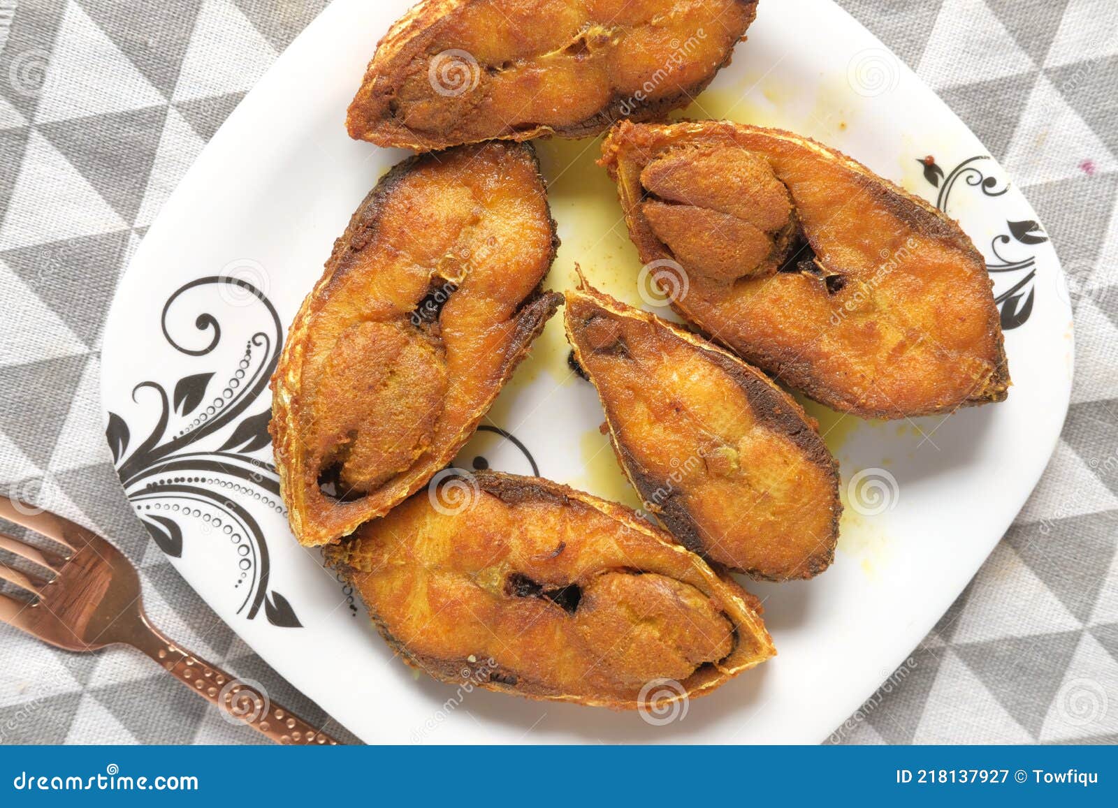 Close Up of Cooked Ilsha Fish on Plate on Table Stock Image - Image of ...