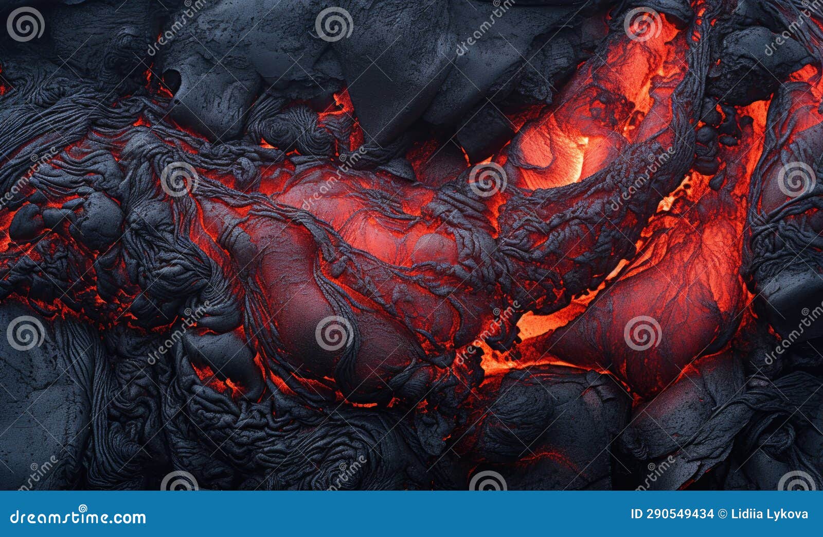 Close-up of Cooled Lava Textures from a Volcano. Created with AI Stock ...