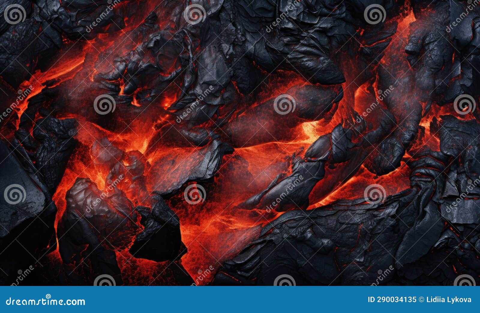 Close-up of Cooled Lava Textures from a Volcano. Created with AI Stock ...