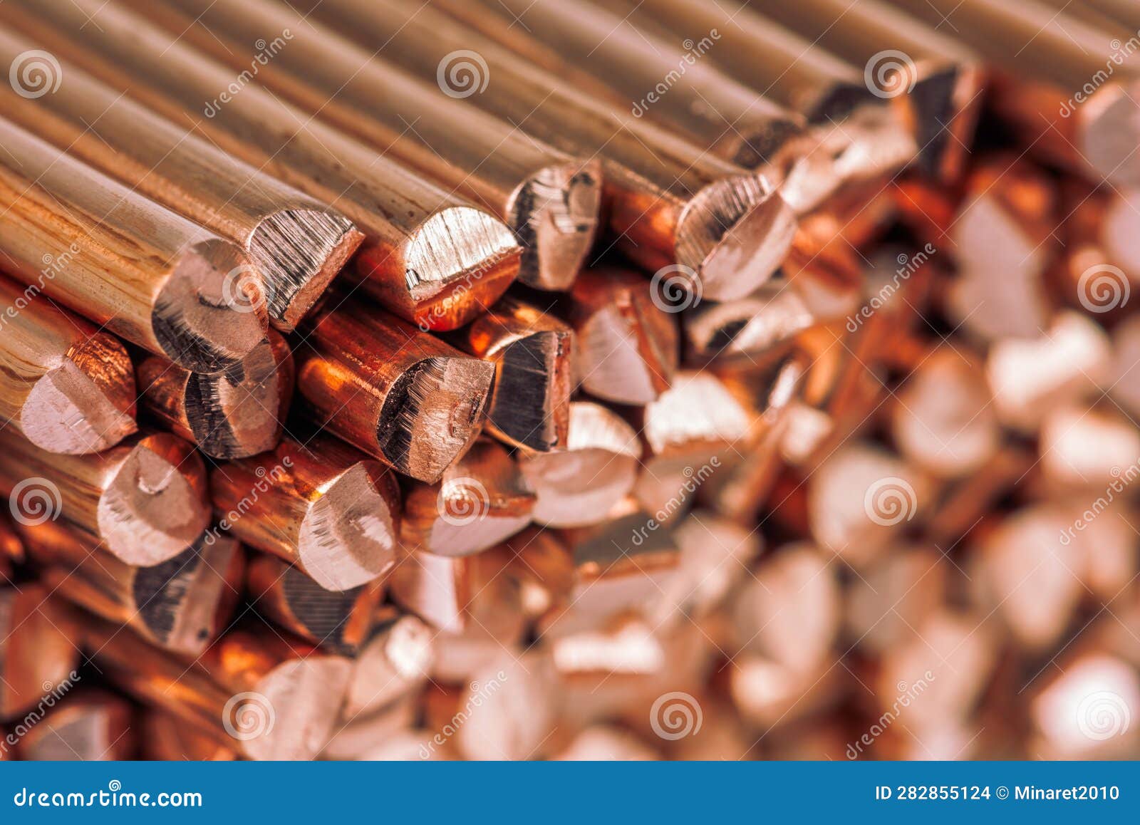 Copper Rod Scrap Raw Material Stock Photo - Image of material, line ...