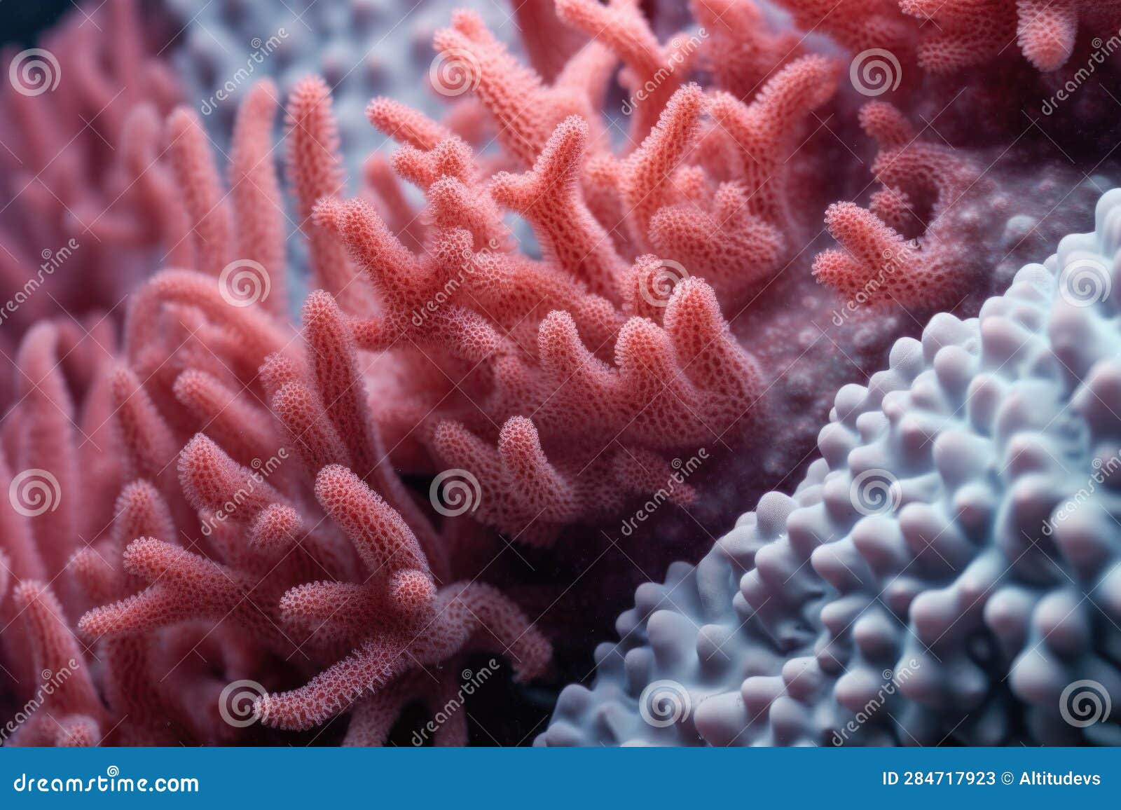 Coral Polyps Feeding On Fluorescent Plankton At Night Royalty-Free ...