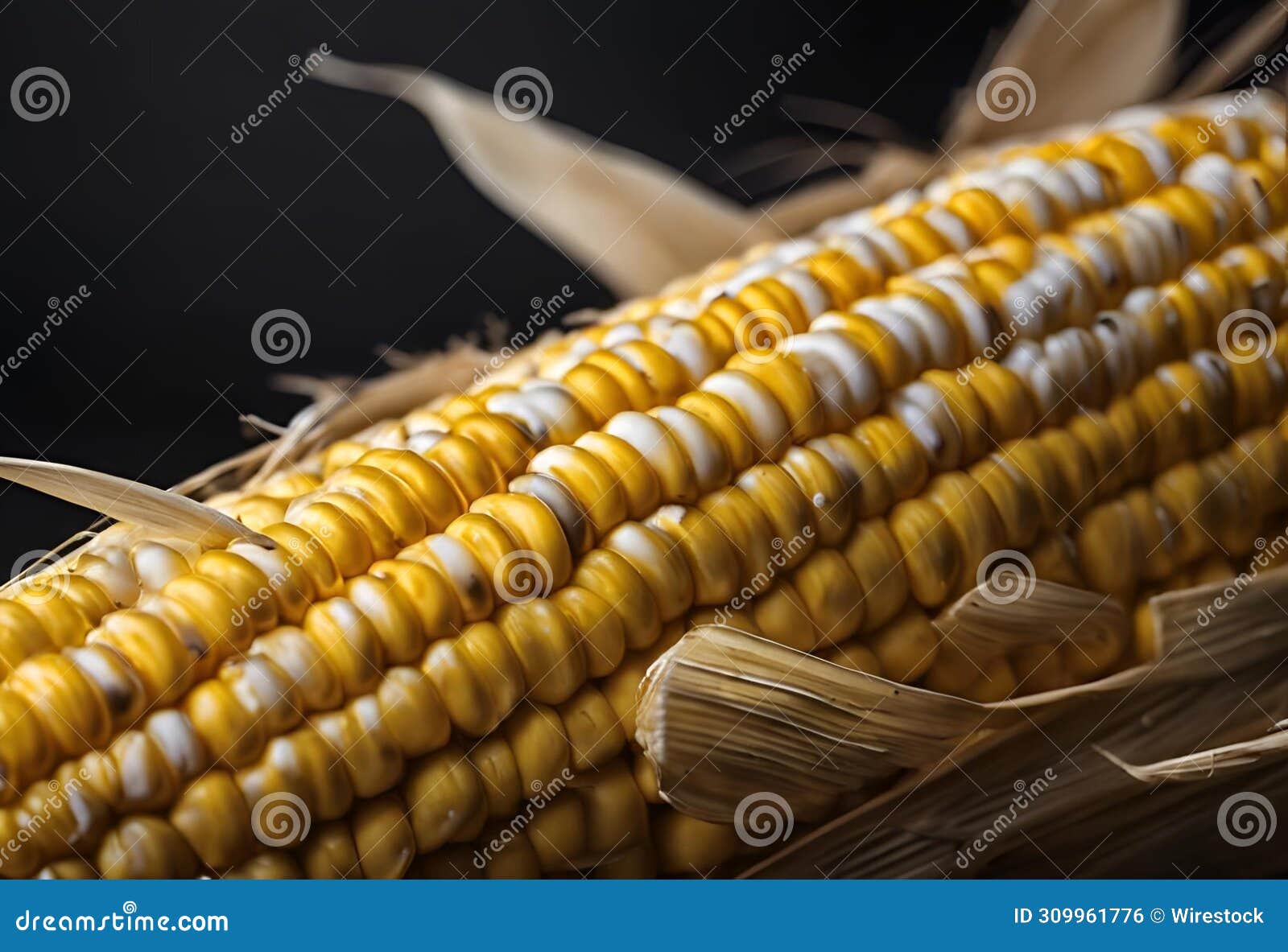 Close-up of a Corn Cob with Husk and Kernels, AI-generated. Stock ...