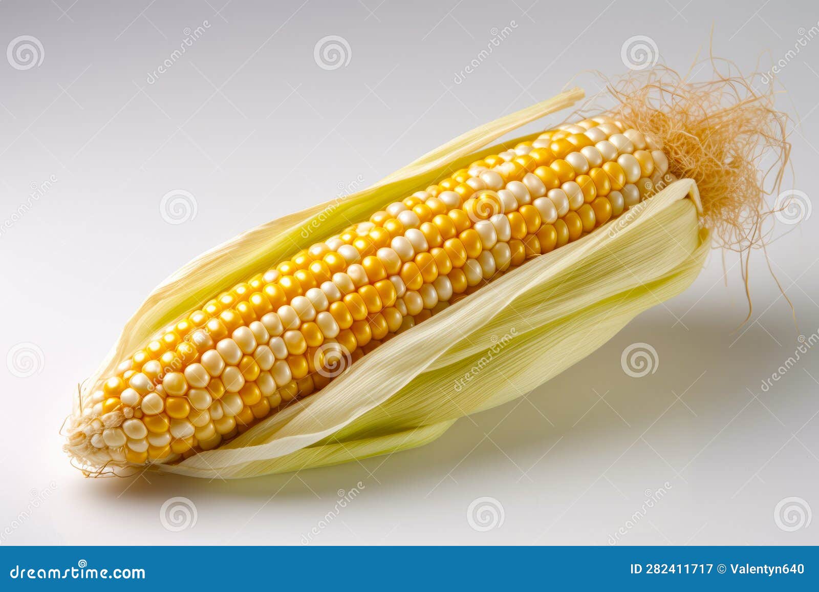Close Up of Corn on the Cob on White Background. Generative AI Stock ...