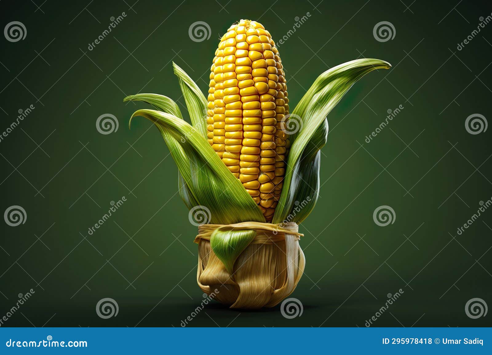 Close-up of Corn Isolated on Plain Background Stock Illustration ...