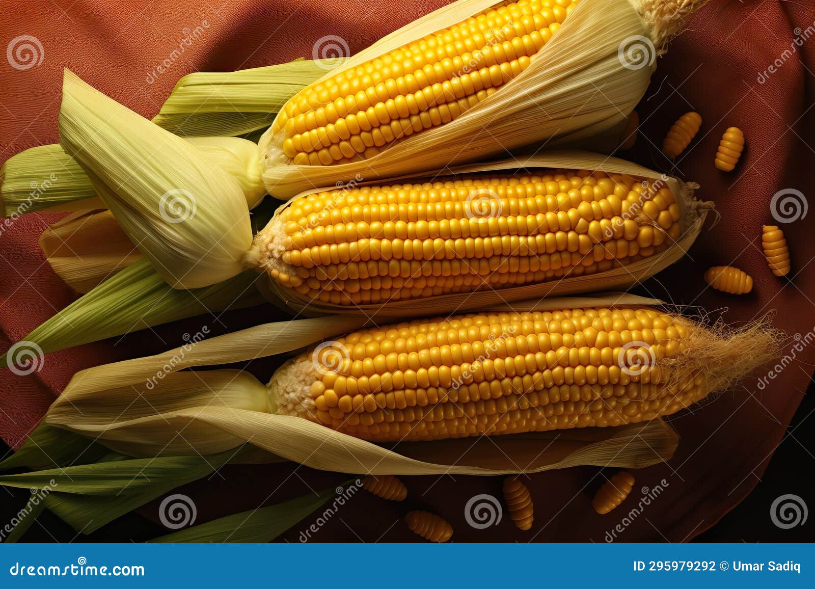 Close-up of Corn Isolated on Plain Background Stock Illustration ...