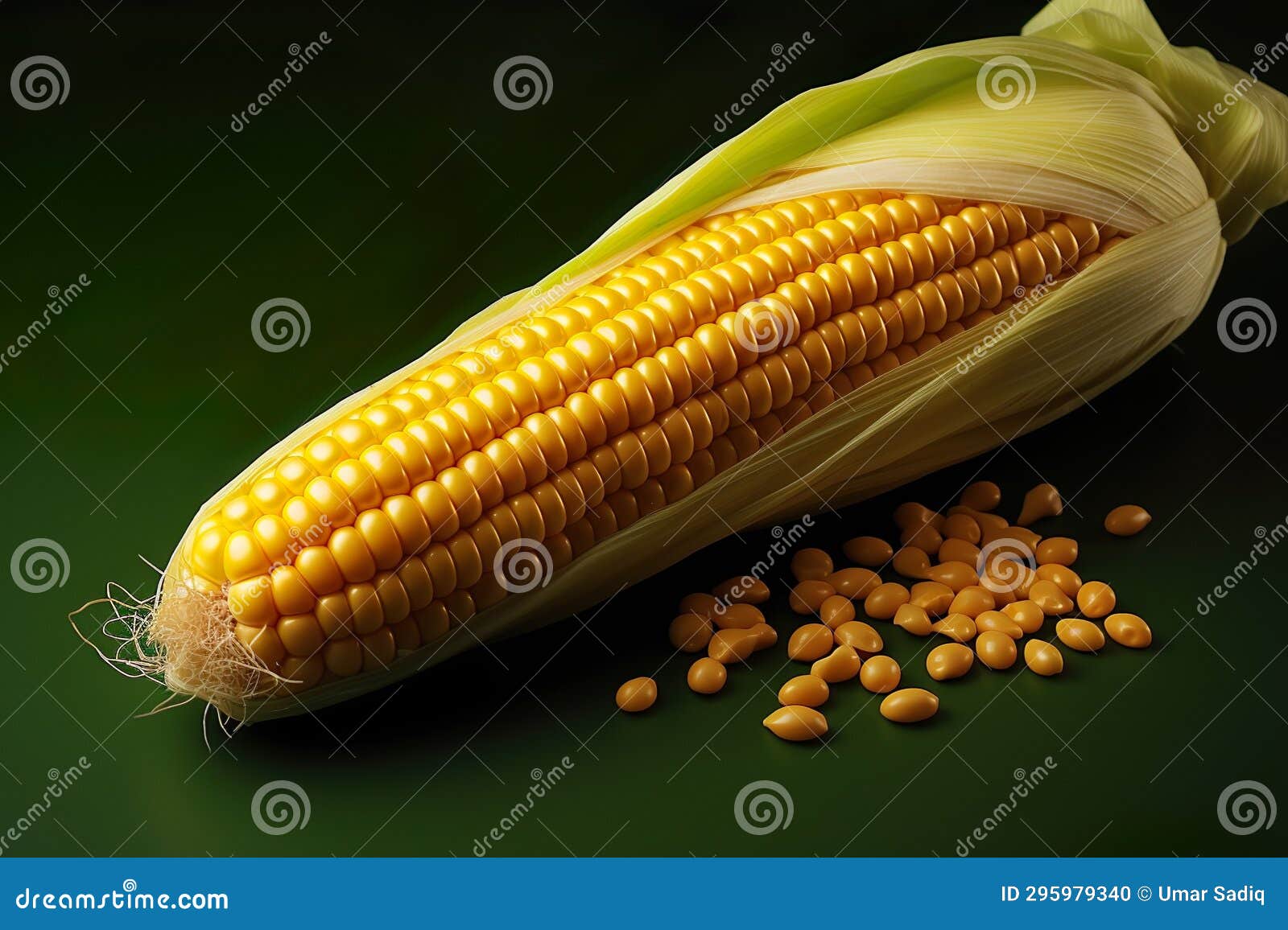 Close-up of Corn Isolated on Plain Background Stock Illustration ...