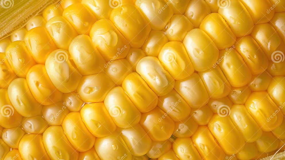 A Close-up of Corn Kernels on a Cob, Highlighting the Texture Stock ...