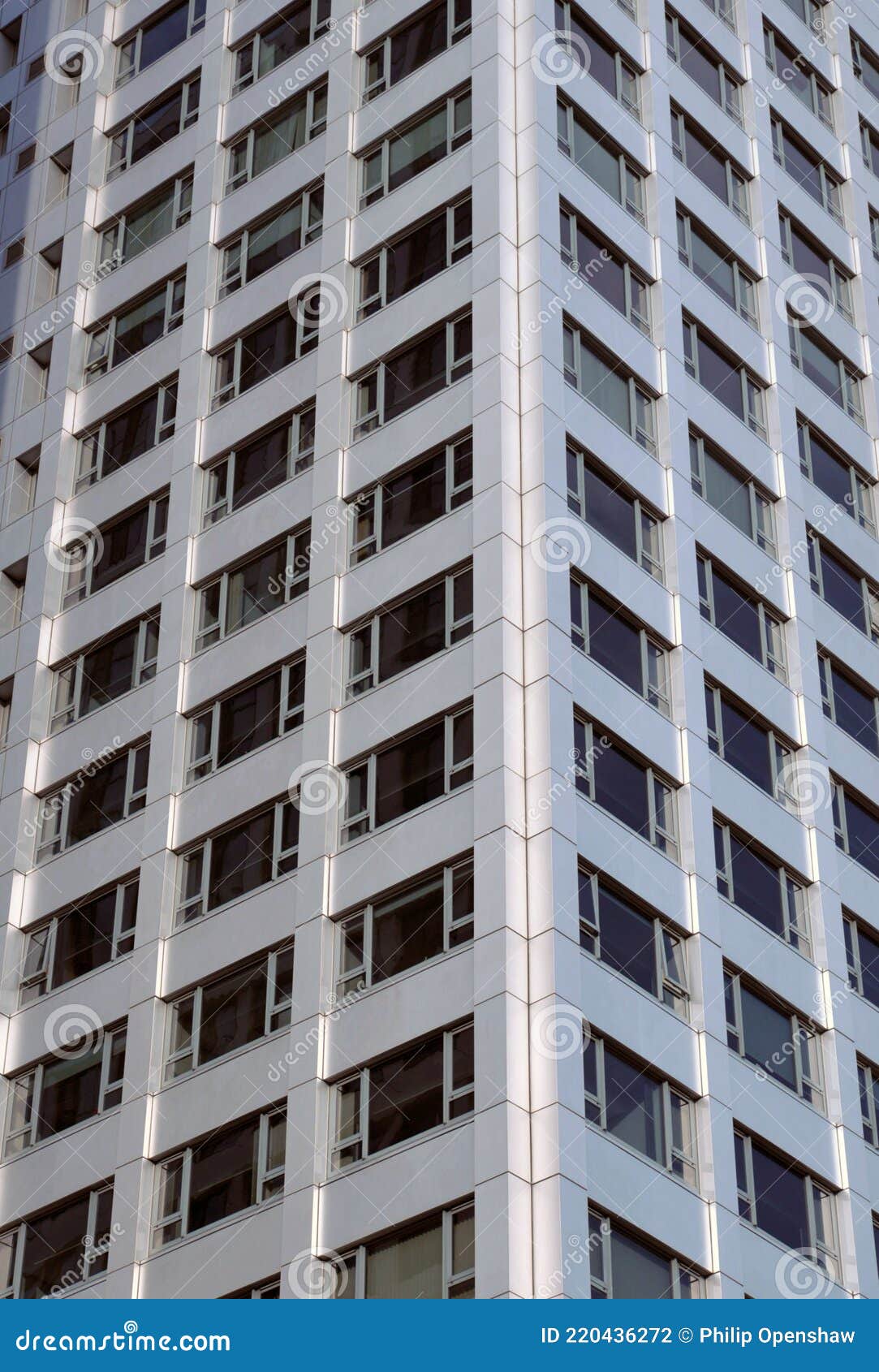 Close Up the Corner of a Modern Apartment Building with Geometric ...