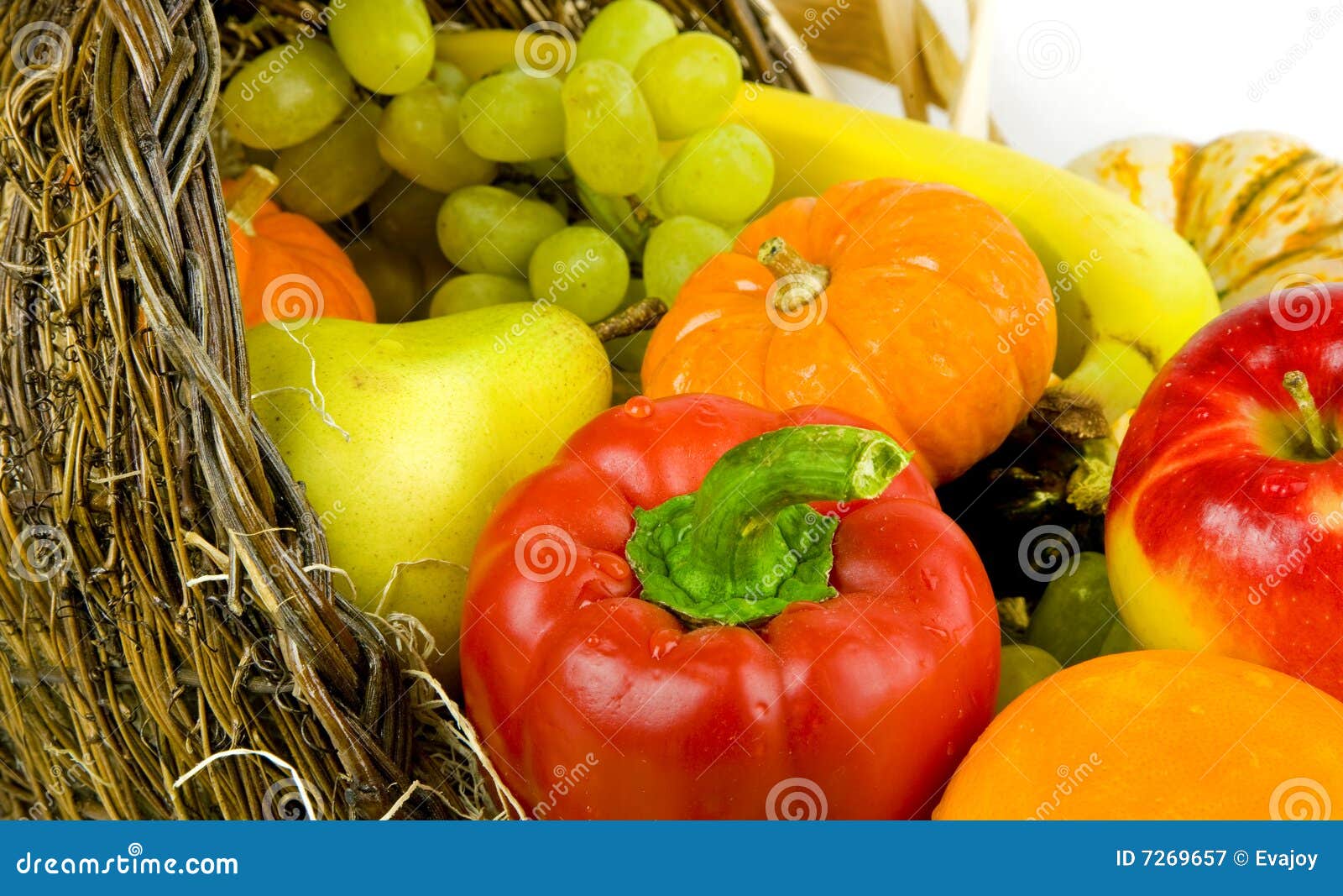 Close up of Cornicopia stock image. Image of basket, green - 7269657