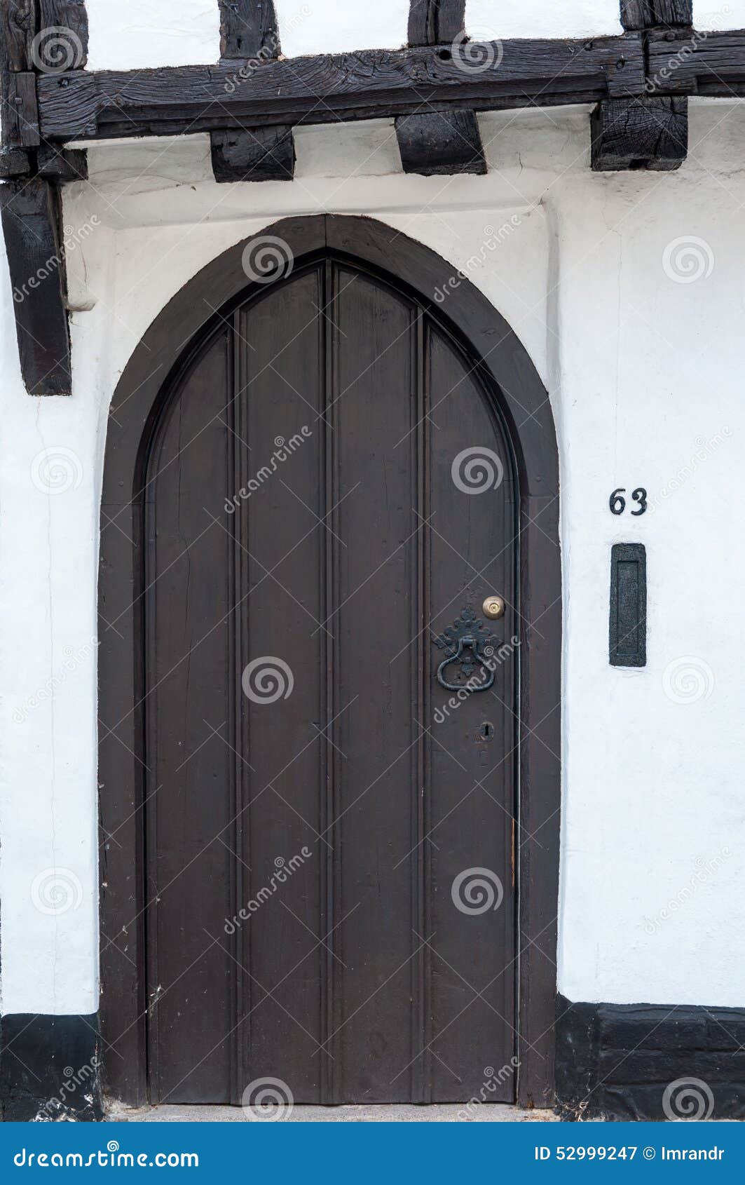 Close Up of a Cottage Main Door Number 63 Stock Image - Image of ...