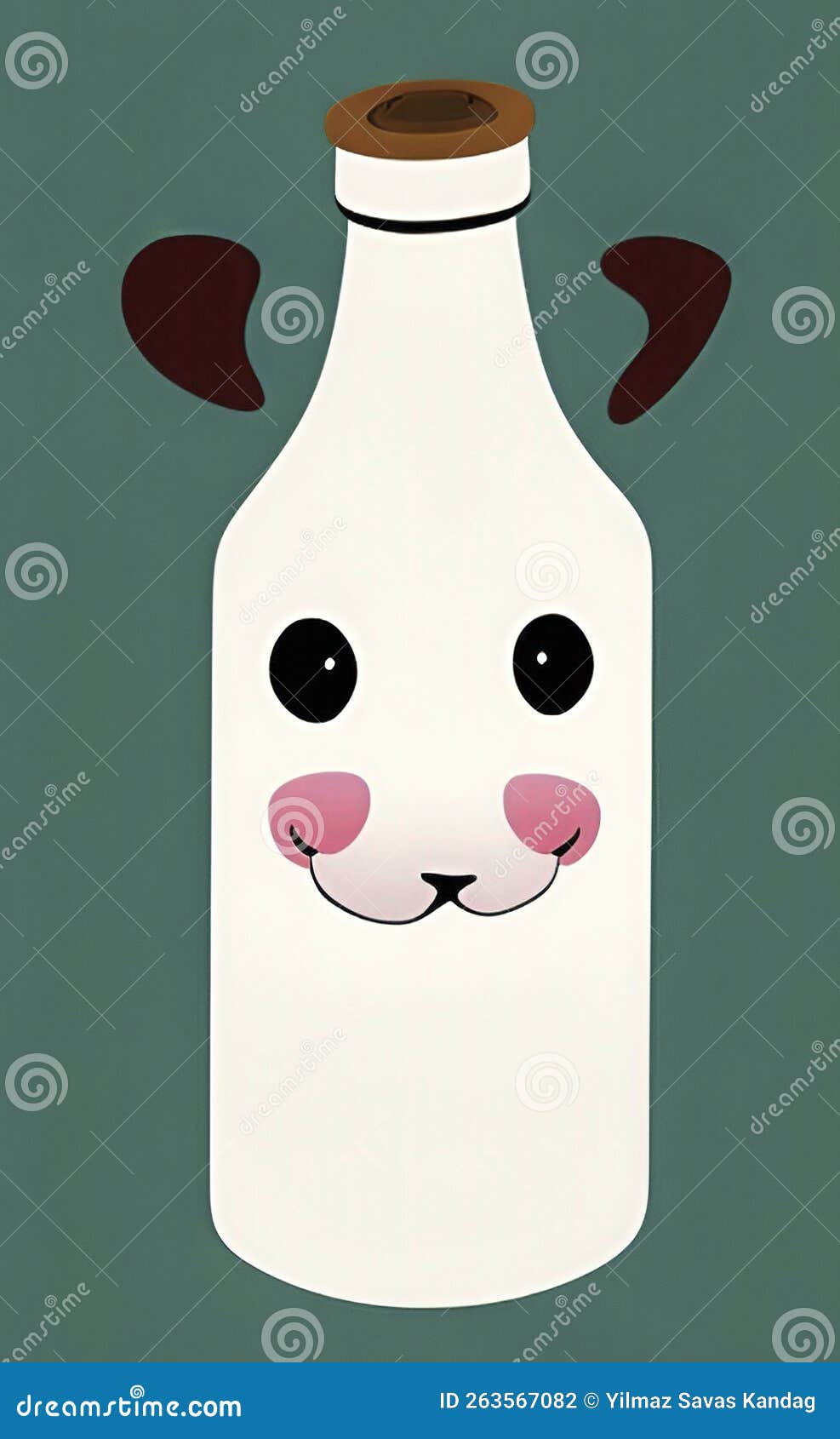 Cow Shaped Milk Bottle on Background Stock Illustration - Illustration ...