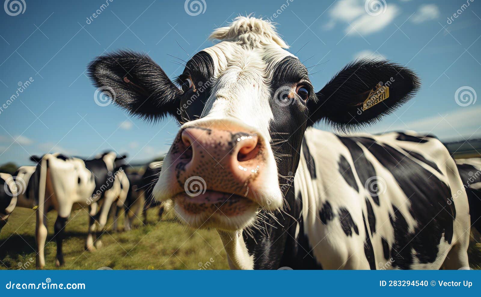 Close Up of Cows Face Close-up. Generative AI. Stock Illustration ...
