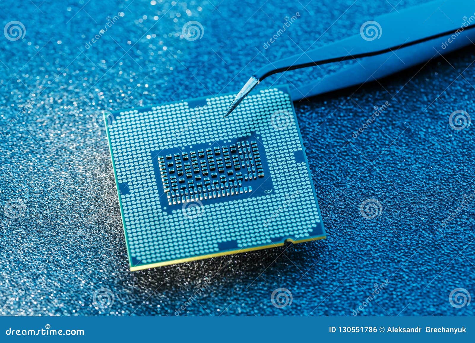 Chip CPU Processor Processor With The Underside, On A Black Background ...