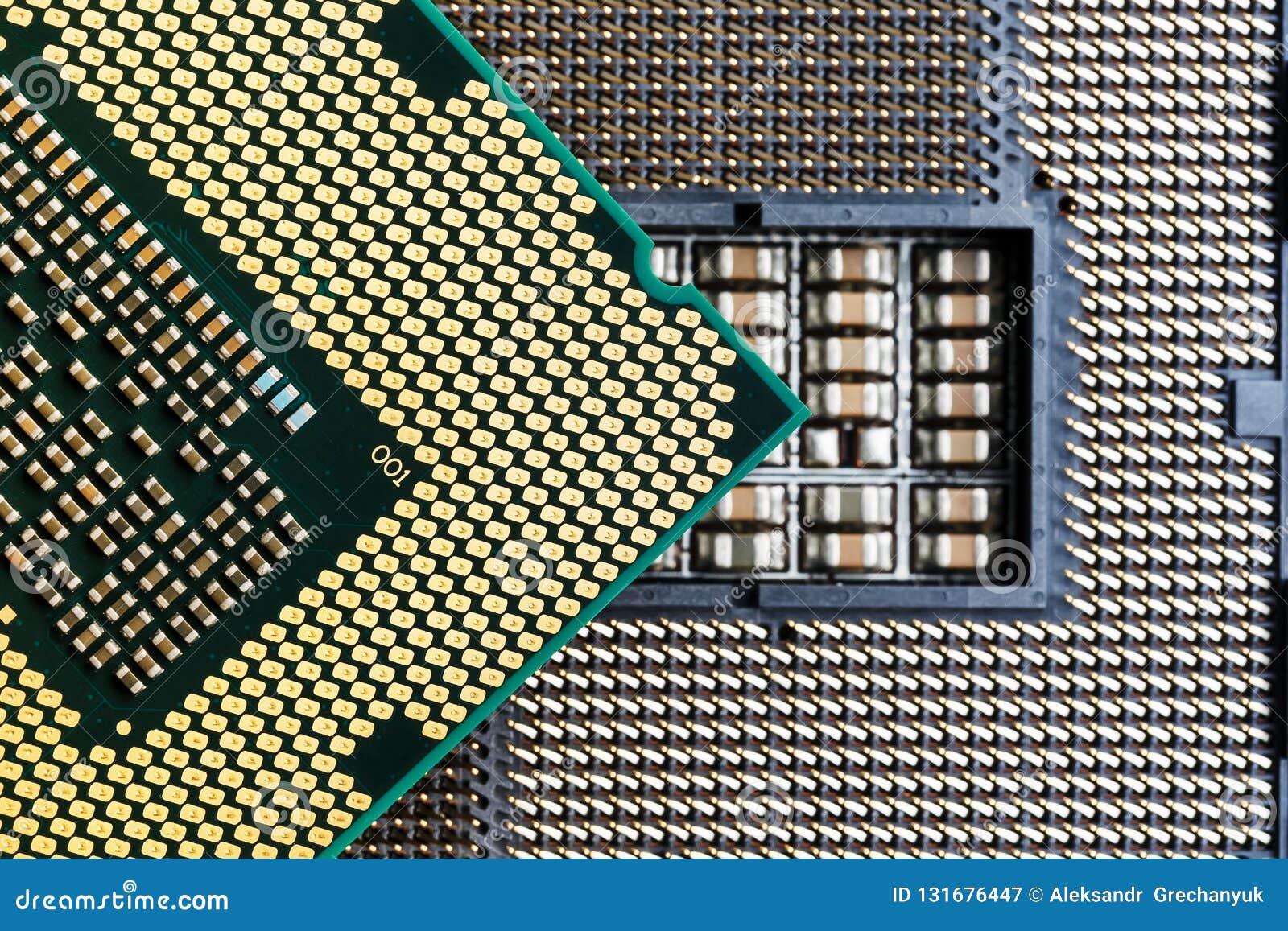 Close-up of CPU Chip Processor. Selective Focus Stock Image - Image of ...