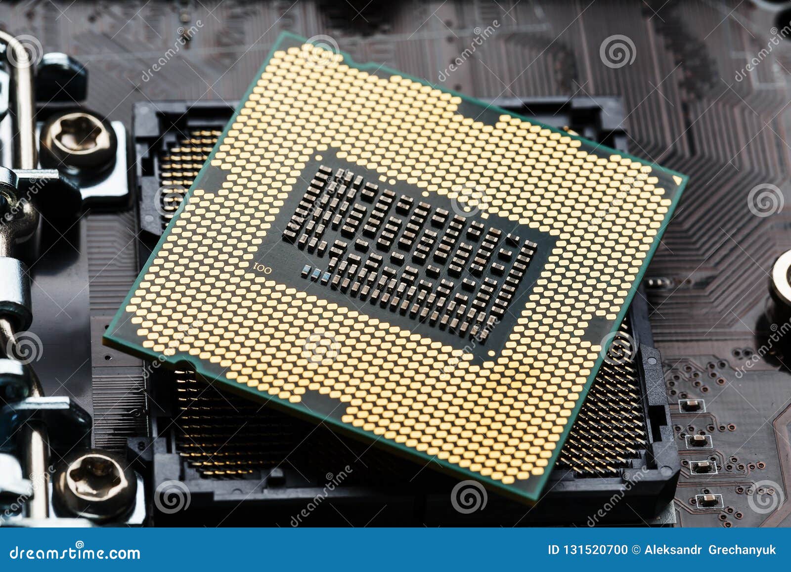 Chip CPU Processor Processor With The Underside, On A Black Background ...