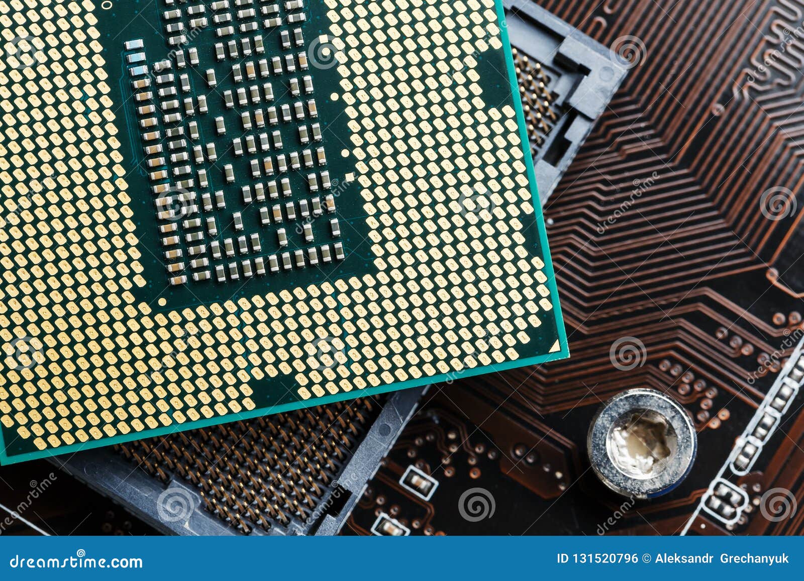 Close-up of CPU Chip Processor. Selective Focus Stock Photo - Image of ...