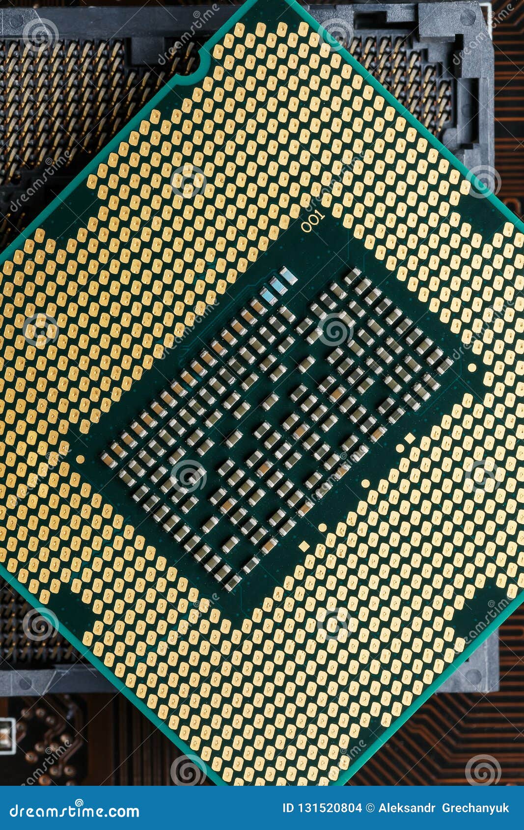 Close-up of CPU Chip Processor. Selective Focus Stock Photo - Image of ...