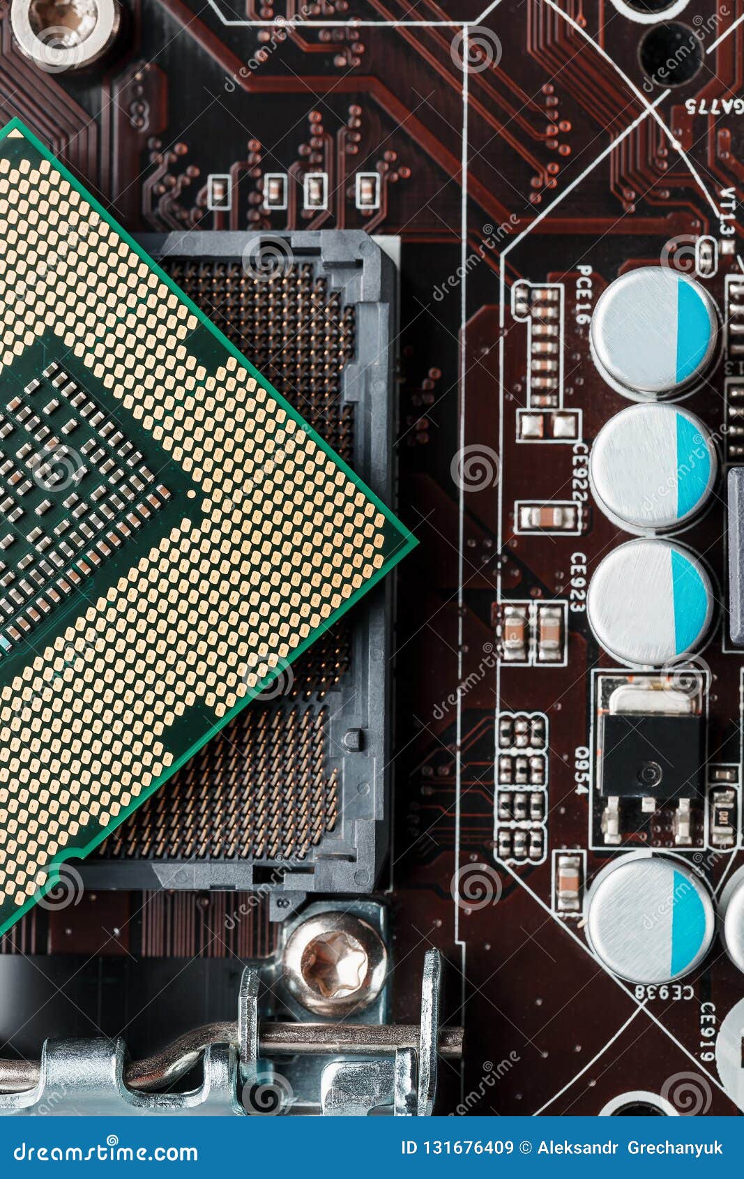 Close-up of CPU Chip Processor. Selective Focus Stock Image - Image of ...