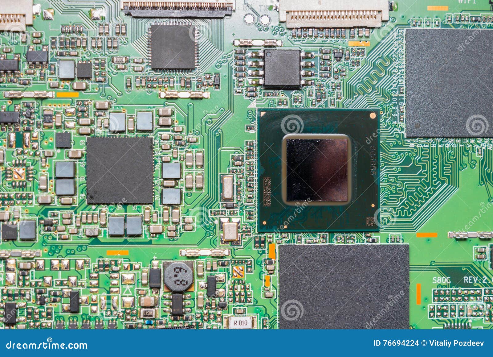 Close-up on a CPU Microchip Scheme Stock Photo - Image of computing ...