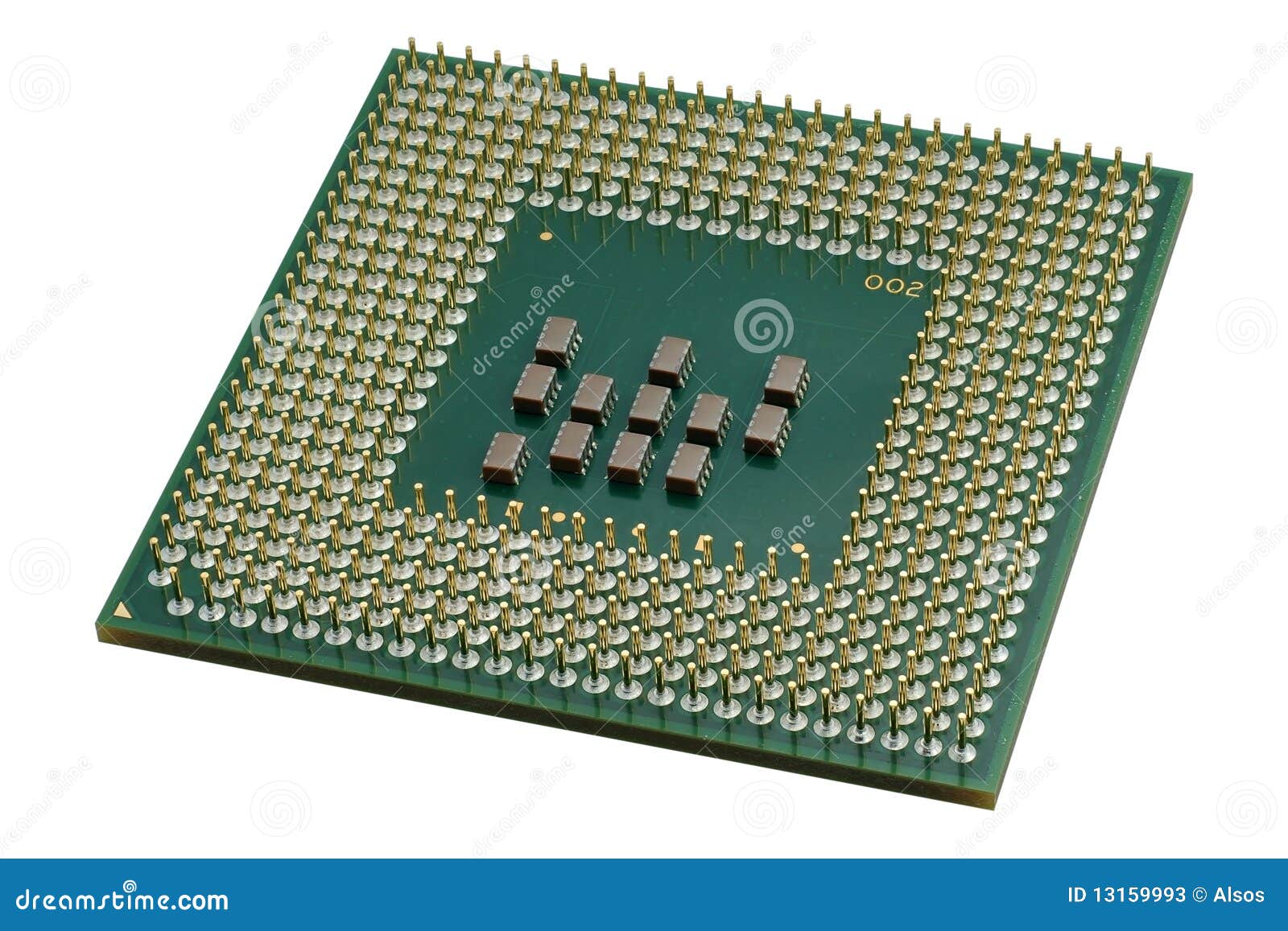 Close Up of a CPU Processor Stock Image - Image of gold, electrical ...