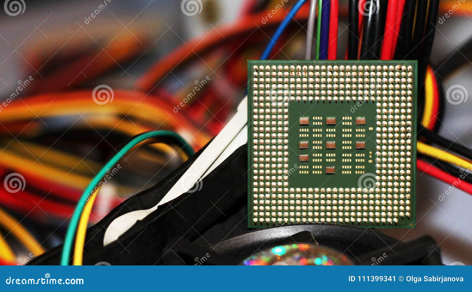 Close Up of CPU Processor Over Computer Motherboard. Tecnology ...