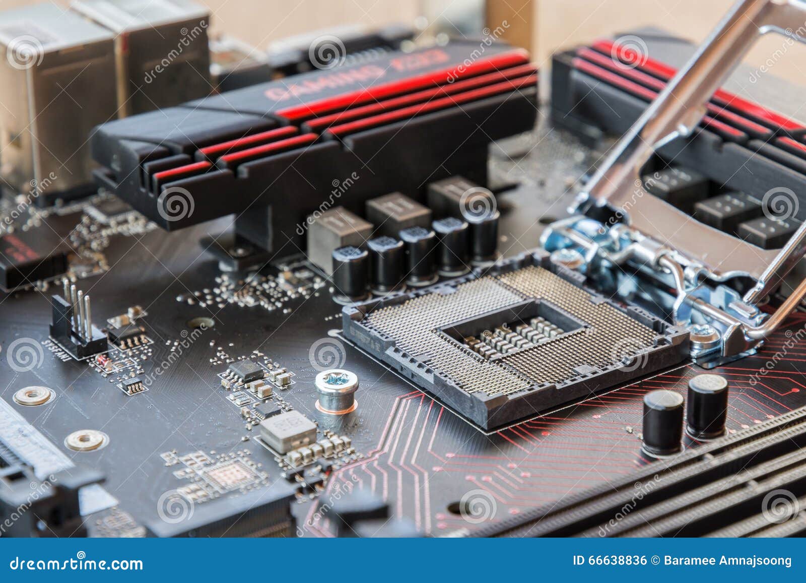 Close Up CPU Processor Socket with Mainboard Stock Photo - Image of ...