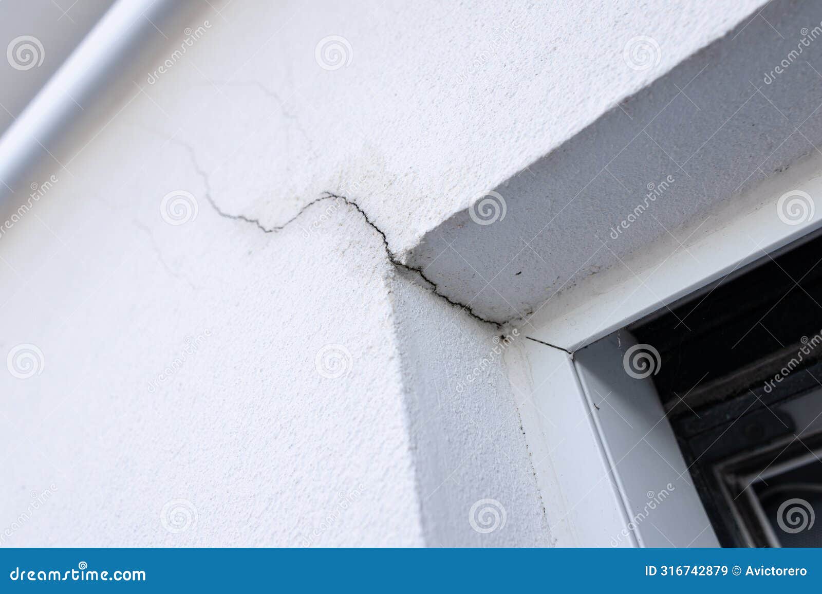 Crack in the Facade Insulation Cladding Near the Window Lintel Area ...