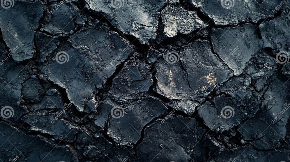 Close-up of Cracked, Dark-Blue Soil Surface Stock Illustration ...