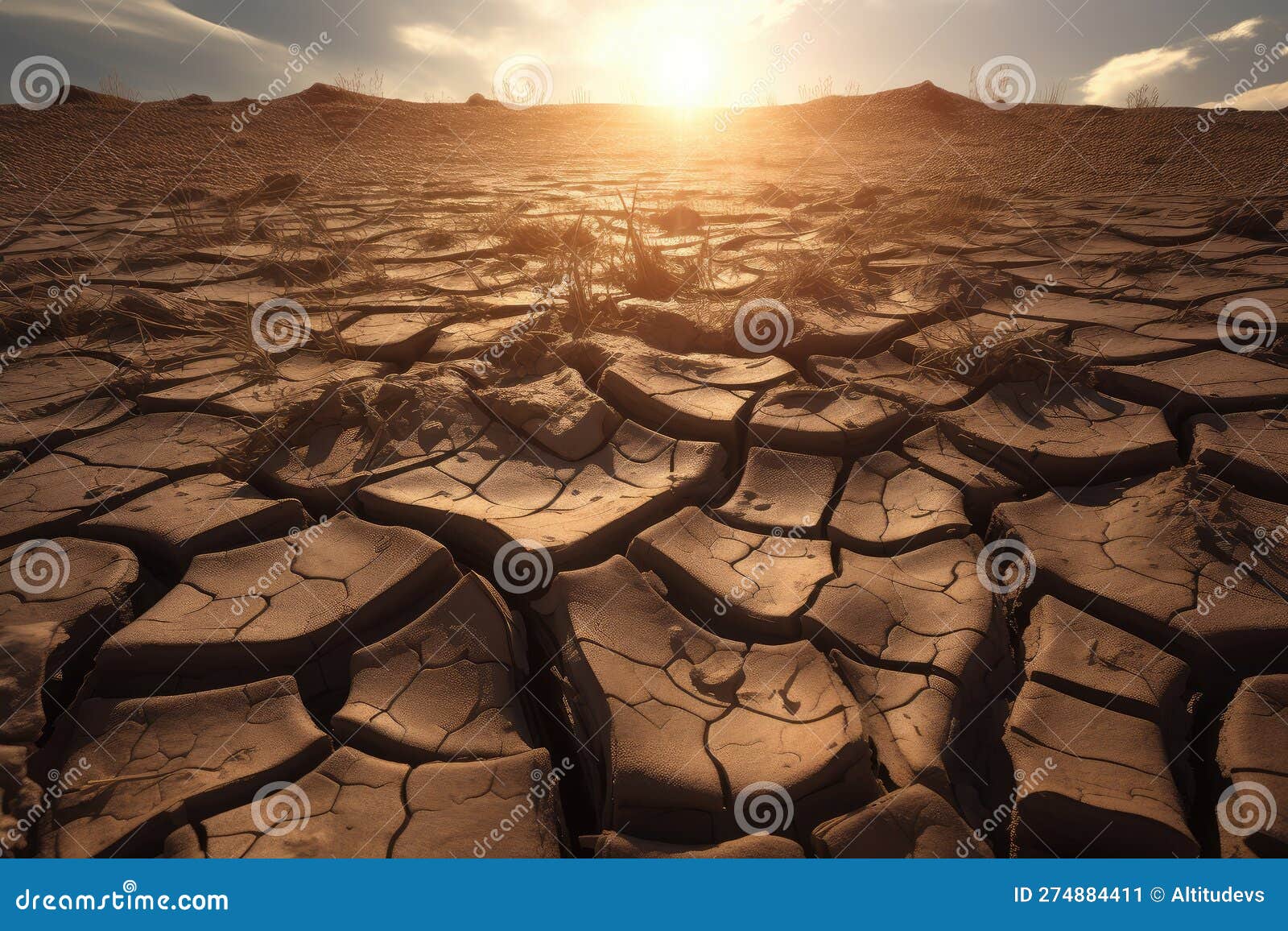 Close-up of Cracked and Dry Earth, with Sun Shining Overhead Stock ...