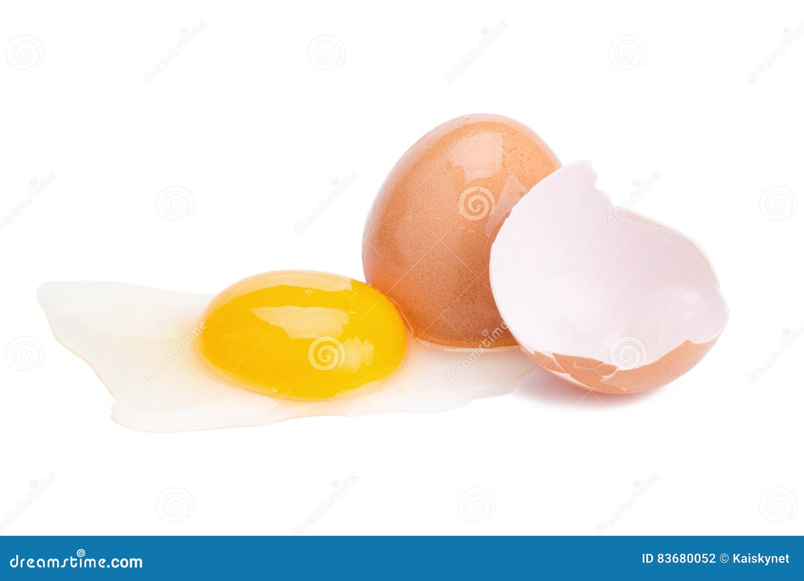 Close Up of Cracked Egg on White Background. Stock Photo - Image of ...