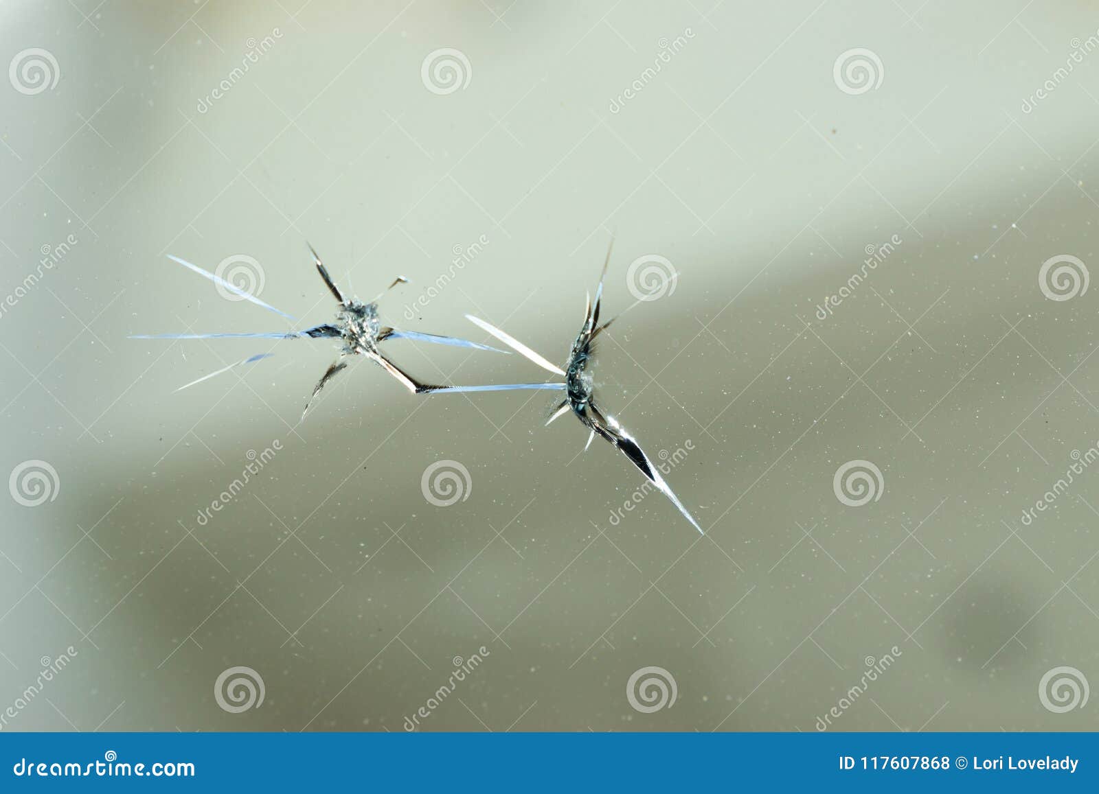Close Up on a Cracked Star Shaped Windshield Stock Photo - Image of ...