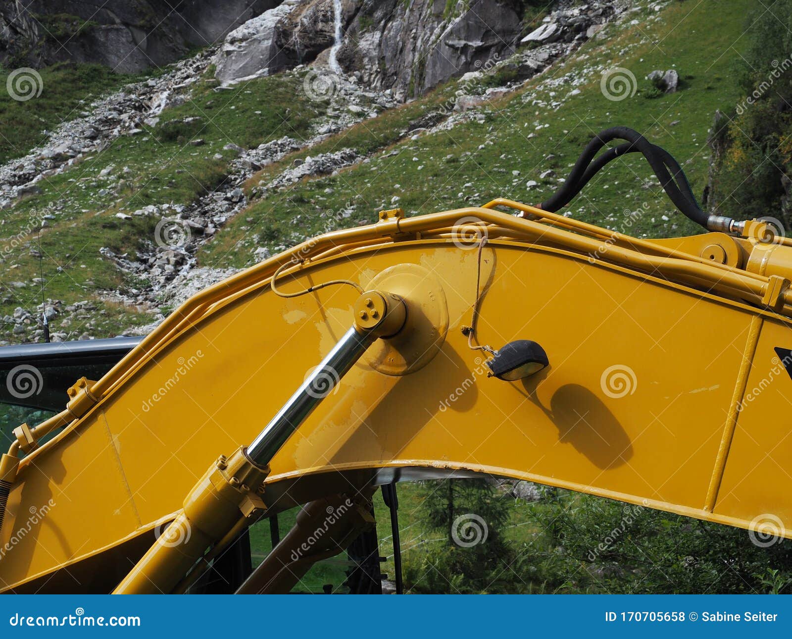 Close Up of a Crane Arm in Yellow Stock Photo - Image of powerful ...