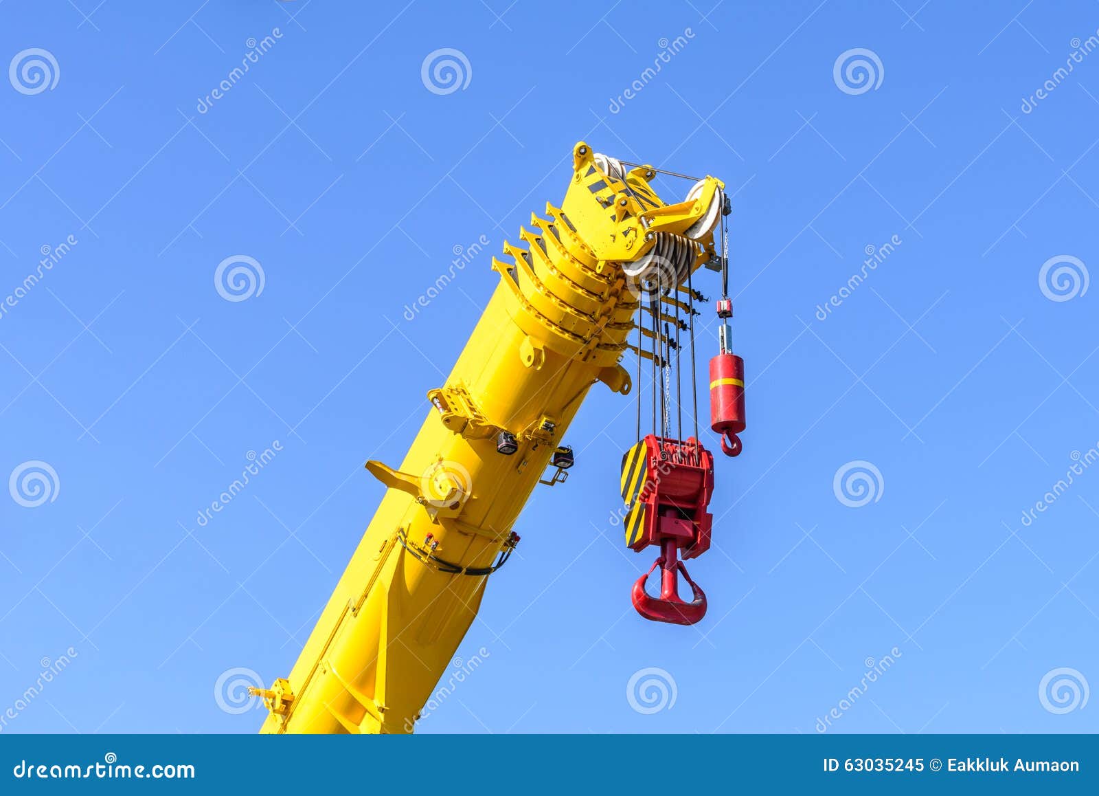 Close Up of Crane at Construction Site Stock Image - Image of strength ...