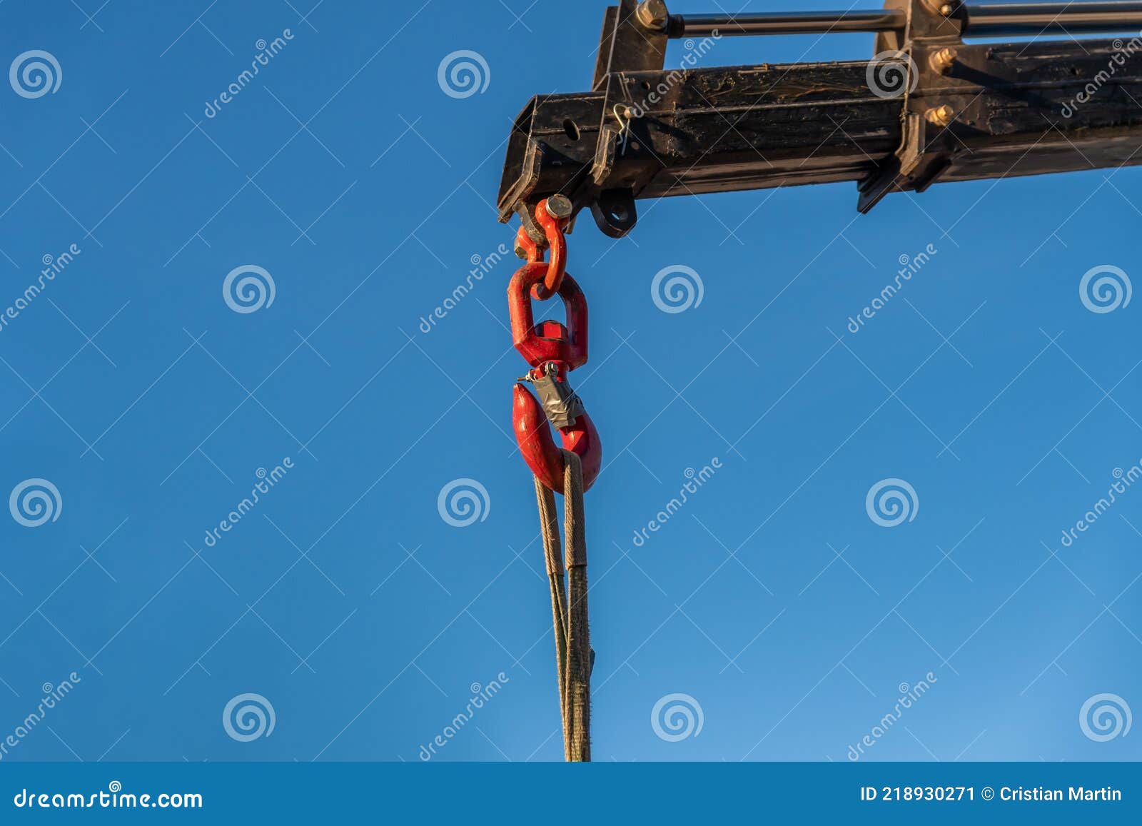 Close-up of Crane Hook Lifting Load Stock Image - Image of hoist, lift ...