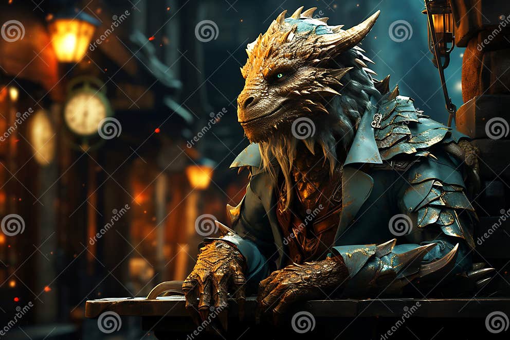 Close Up of Creature on Table with Clock in the Background. Generative ...