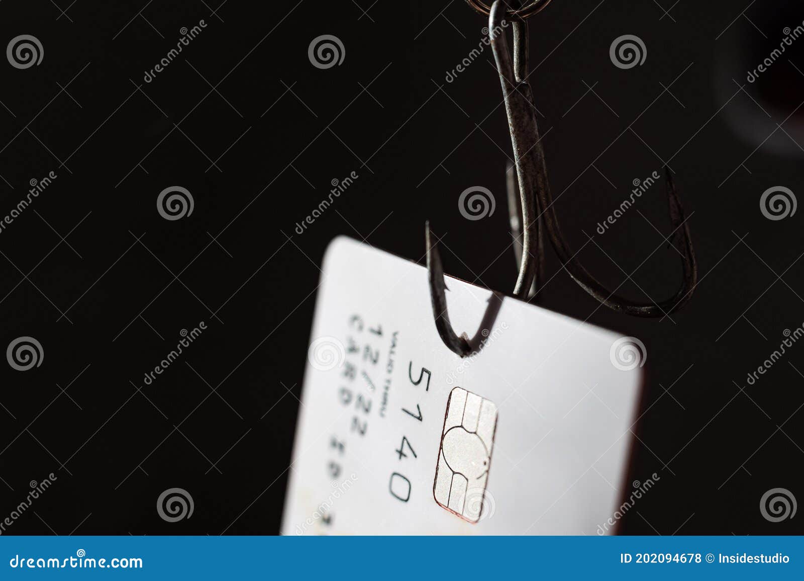 Close-up of a Credit Card on a Fishing Hook Stock Photo - Image of ...