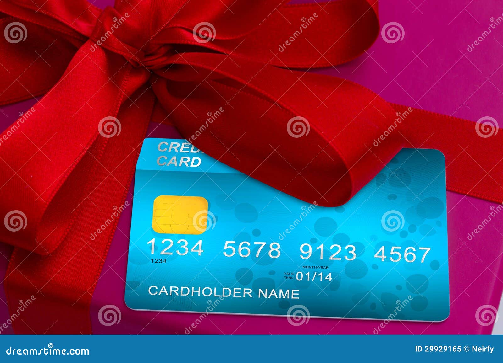 Credit cards on gift box stock image. Image of isolated - 29929165