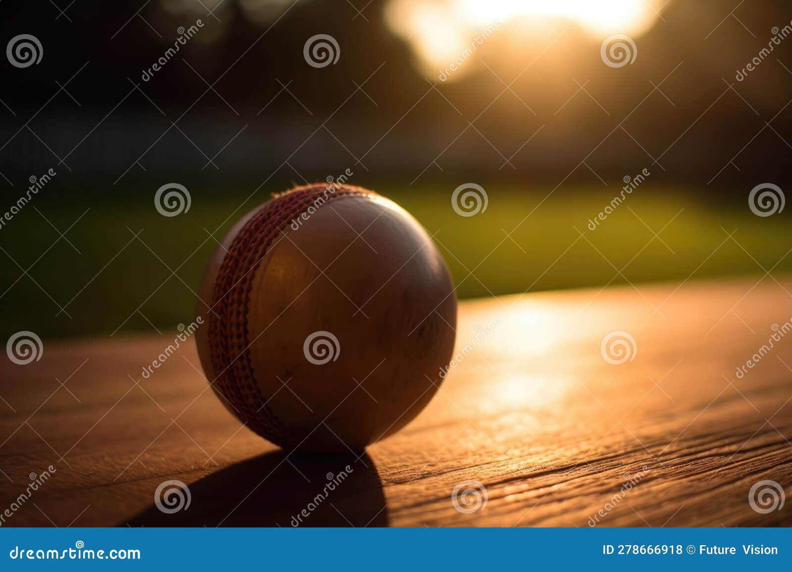 Close Up of Cricket Ball on Cricket Field, Created Using Generative Ai ...