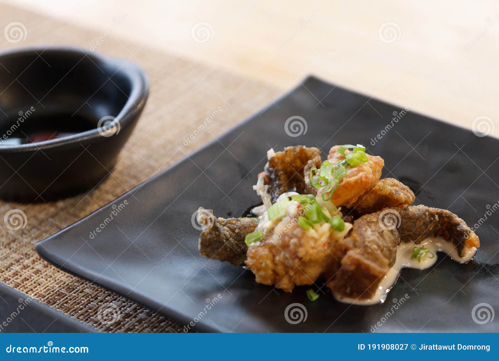 Close Up of Crispy Fish Skin Stock Image - Image of stick, seafood ...
