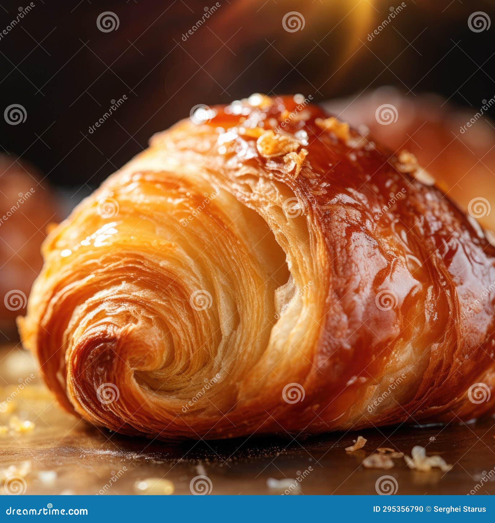 Close Up of Croissant Pastry on a Table, AI Stock Photo - Image of ...